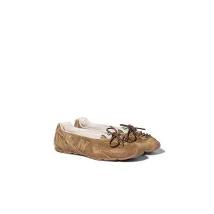 Miu Miu New Balance X 530 Sl Délavé Suede Ballerinas - Cinnamon