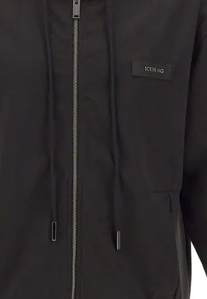 Iceberg Zip-up Logo Hoodie - Black