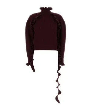 Blumarine Ruffled High-neck Knitted Top - No