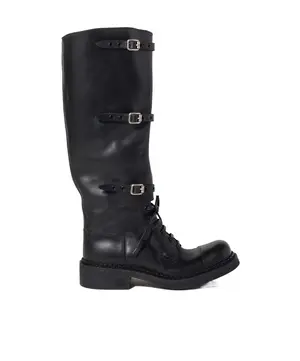 Miu Miu Leather Tall Boots - Black