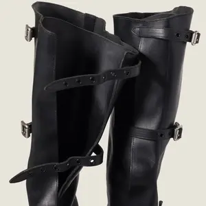 Miu Miu Leather Tall Boots - Black