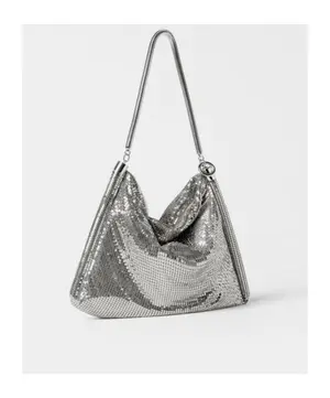 Rabanne Sequined Shoulder Bag - Grey