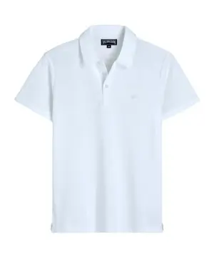Vilebrequin Embroidered Turtle Piqué Polo Shirt - White/white