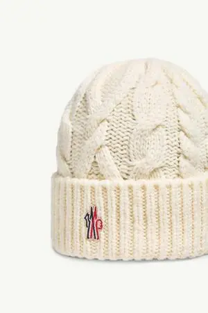 Moncler Cable Knit Logo Embroidered Beanie