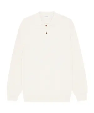 LES DEUX Long-sleeve Polo Shirt - Light Ivory