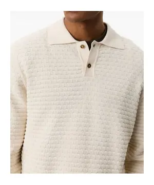 LES DEUX Long-sleeve Polo Shirt - Light Ivory