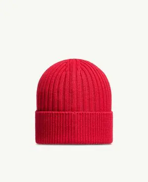 Moncler Rib Knit Logo Patch Beanie