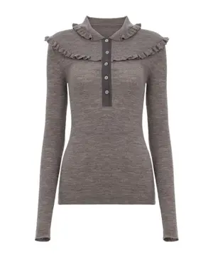 Chloé Fitted Knit Henley Shirt