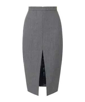 Elisabetta Franchi Front-slit Midi Skirt - Grey