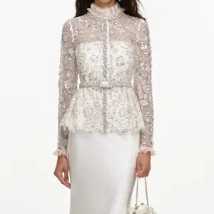 SELF-PORTRAIT Sequin Satin Maxi Skirt