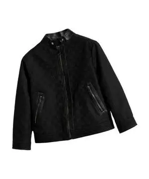 Gucci Gg-jacquard Leather-trim Bomber Jacket