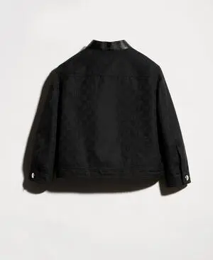 Gucci Gg-jacquard Leather-trim Bomber Jacket