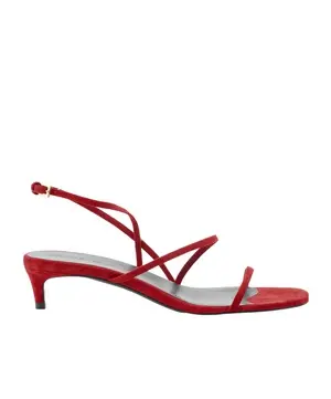Khaite Loop Suede Sandals - Red
