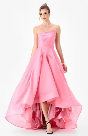 BARIANO Jeila Strapless Hi Lo Gown - Pink
