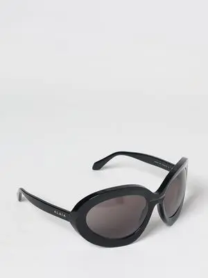 Alaïa Rounded Acetate Shield Sunglasses - Black