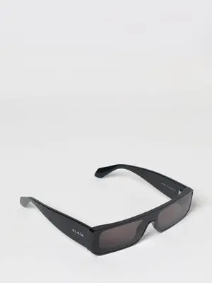 Alaïa Rectangular Acetate Sunglasses With Lettering Logo - Black