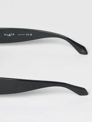Alaïa Rectangular Acetate Sunglasses With Lettering Logo - Black