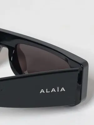 Alaïa Rectangular Acetate Sunglasses With Lettering Logo - Black