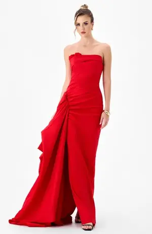 BARIANO Kerry Pleated Sash Gown