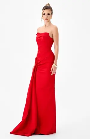 BARIANO Kerry Pleated Sash Gown