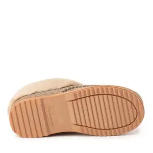 DEARFOAMS Nyla Plaid Moccasin Toe Clog Slippers - Fossil