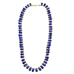 MADISON BEVERLY HILLS Faceted Gemstone Teardrop Bead Choker Necklace - Blue