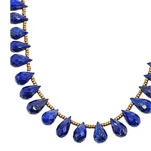MADISON BEVERLY HILLS Faceted Gemstone Teardrop Bead Choker Necklace