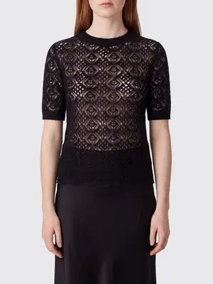 ERMANNO FIRENZE Openwork Knit Viscose Top With Crew Neck
