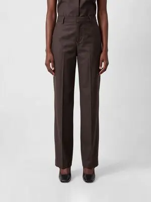 BRIGLIA 1949 High-waisted Straight-leg Tailored Wool Trousers - Brown