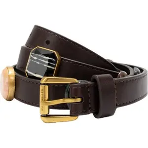 KURT GEIGER Ophelia Studded Leather Skinny Belt