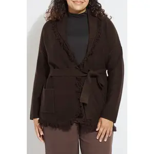 Lyssé Dixie Fringe Belted Cardigan