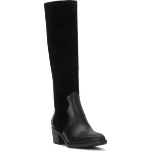 Lucky Brand Frahna Leather Knee High Boot - Black