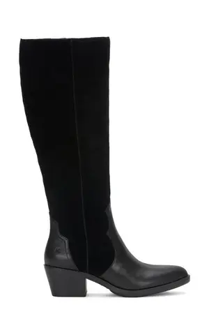 Lucky Brand Frahna Leather Knee High Boot - Black