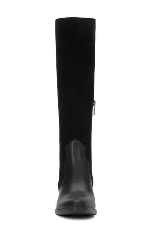 Lucky Brand Frahna Leather Knee High Boot - Black