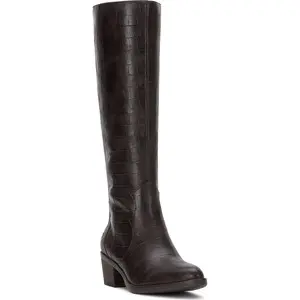 Lucky Brand Frahna Leather Knee High Boot - Cocoa