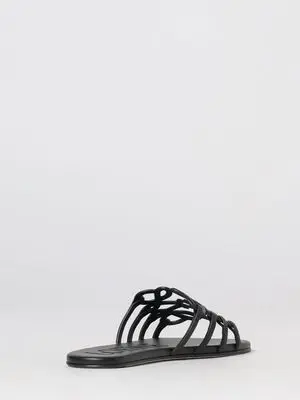 Loewe Anagram Petal Low-heeled Mule Sandals In Smooth Calfskin Leather