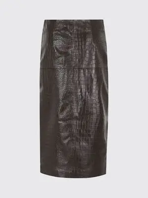 Federica Tosi High-waisted Croc-effect Lambskin Pencil Mini Skirt