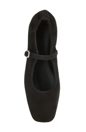 Cordani Millie Leather Mary Jane Flat - Black Suede
