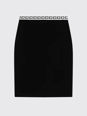 Versace Slim Fit High-waisted Geometric Pencil Midi Skirt - Black