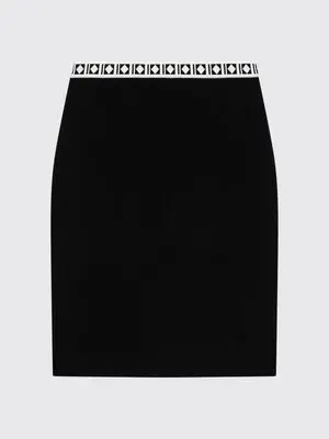 Versace Slim Fit High-waisted Geometric Pencil Midi Skirt - Black