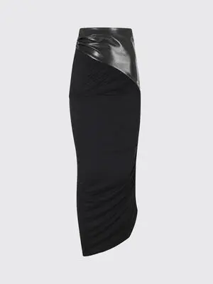 Andamane Draped Asymmetric Hem Midi Pencil Skirt - Black