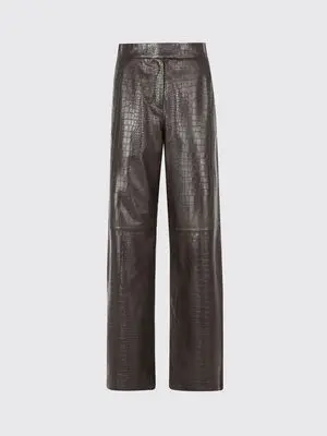 Federica Tosi High-waisted Croco-effect Leather Tapered Trousers