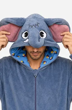 Opposuits Elephant Hooded Fleece Jumpsuit