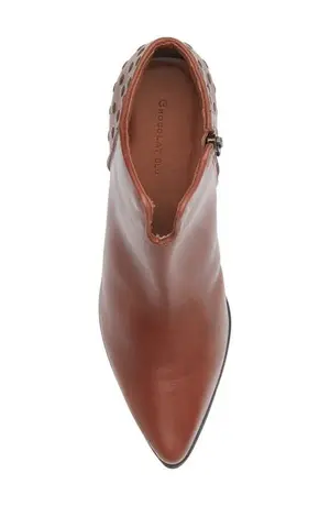 CHOCOLAT BLU Edie Pointed Toe Bootie - Brown Leather