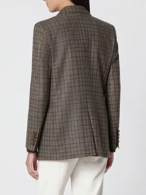 BLAZÉ MILANO Check Pattern Virgin Wool And Cashmere Double-breasted Blazer