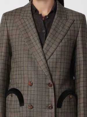 BLAZÉ MILANO Check Pattern Virgin Wool And Cashmere Double-breasted Blazer