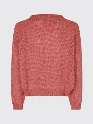 ROBERTO COLLINA V-neck Alpaca And Wool-blend Jumper With Ribbed Trims - Pink