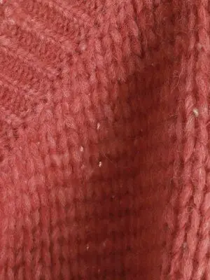 ROBERTO COLLINA V-neck Alpaca And Wool-blend Jumper With Ribbed Trims - Pink