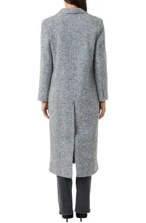 Sofia Cashmere Herringbone Wool & Suri Alpaca Blend Coat