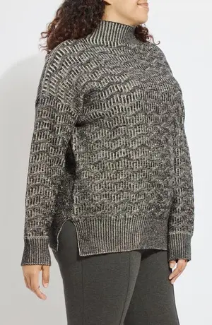 Lyssé Scarlet Textured Mock Neck Sweater